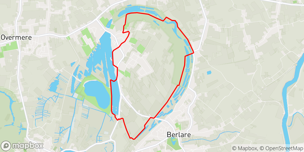 Loopomloop Berlare - rood. 9km en 0D+ hoogtemeters in Berlare