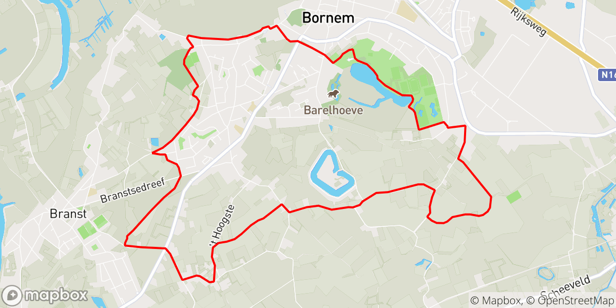 Fort Bornem Wandelroute. 12km en 5D+ hoogtemeters in Bornem